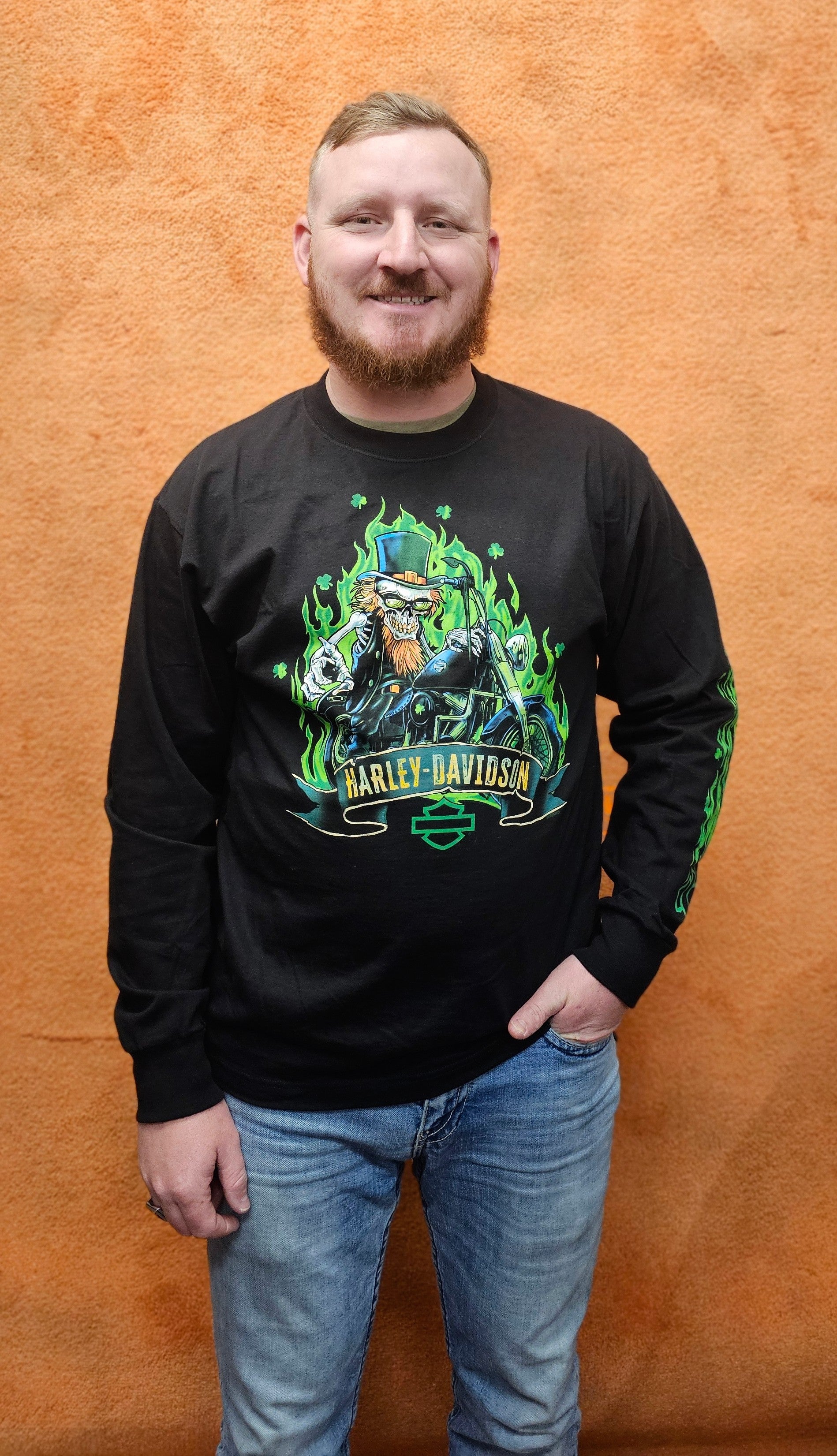Men's Lucky Shamrock Flame Long Sleeve Shirt – Mile High Harley-Davidson